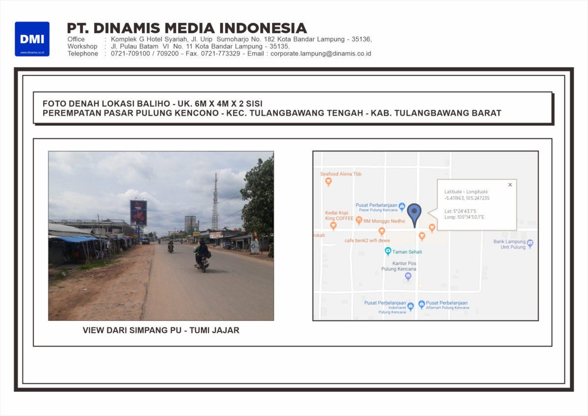 BALIHO Perempatan Pasar Pulung Kencono Kec. Tulang Bawang Tengah, Kab ...