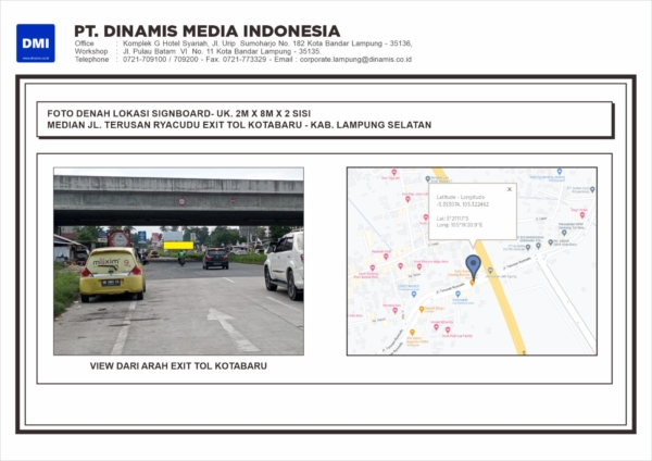 SIGNBOARD Median Jl. Terusan Ryacudu Tol Kota Baru, Jati Agung, Lampung ...